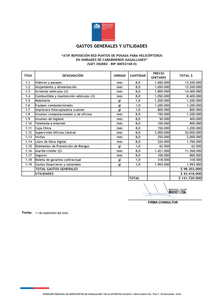 Gastos Generales y Utilidades | PDF
