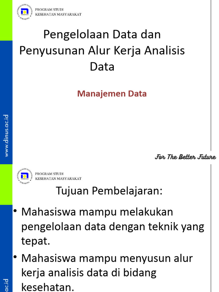 Pengelolaan Data Dan Penyusunan Alur Kerja Analisis Data - FIX | PDF ...