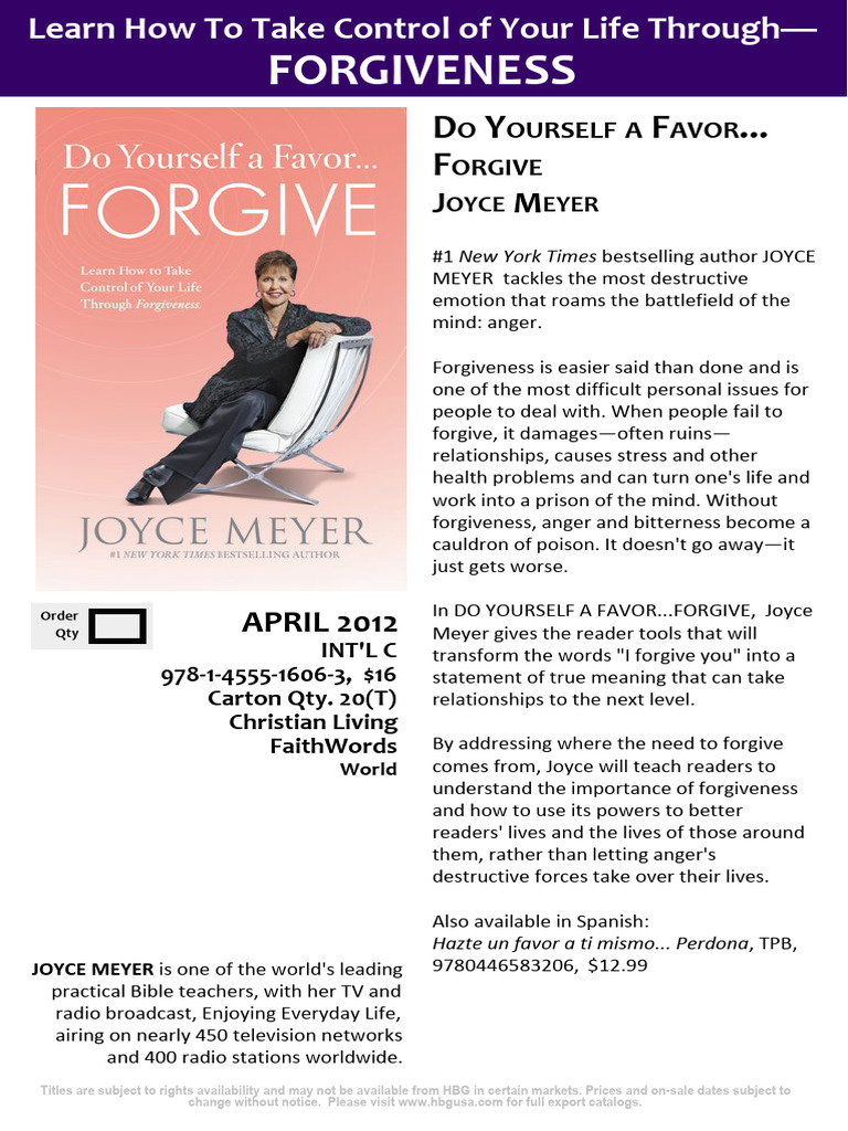Joyce Meyer: Mastering Forgiveness | PDF | Forgiveness | Social Psychology