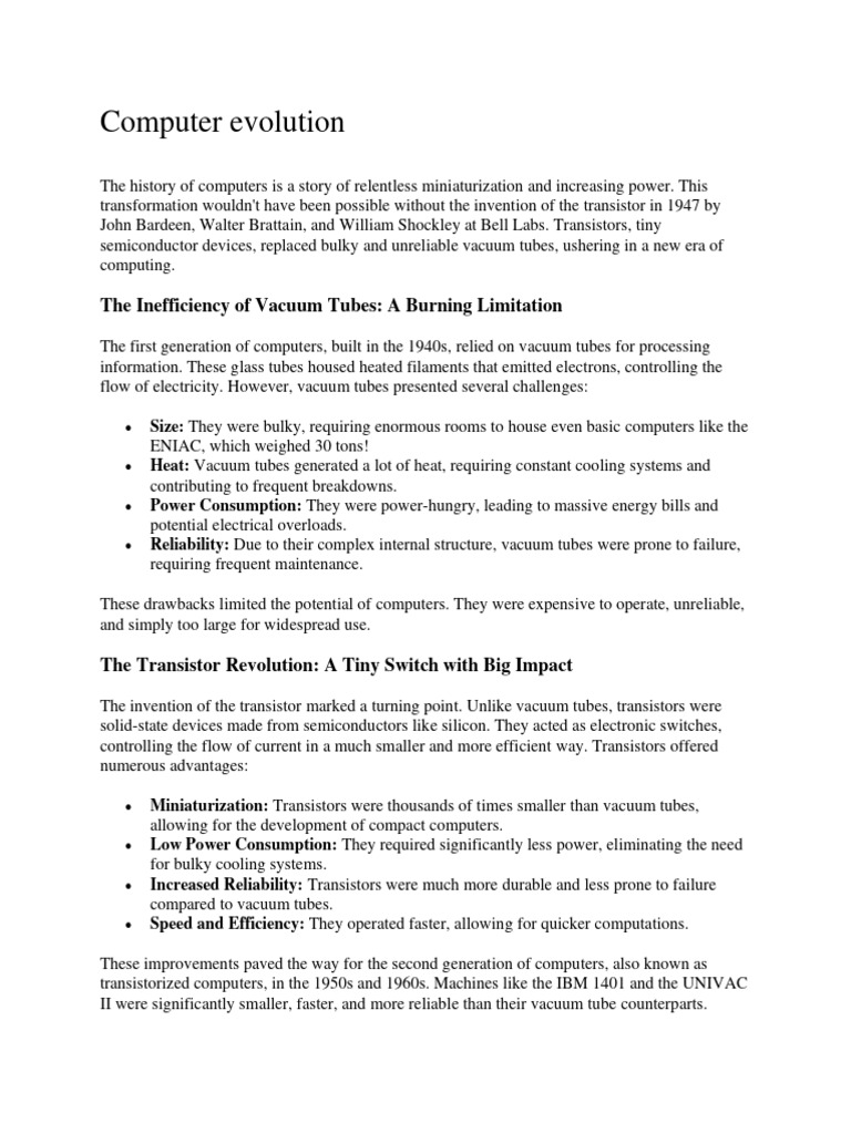 Computer Evolution | Download Free PDF | Integrated Circuit | Transistor