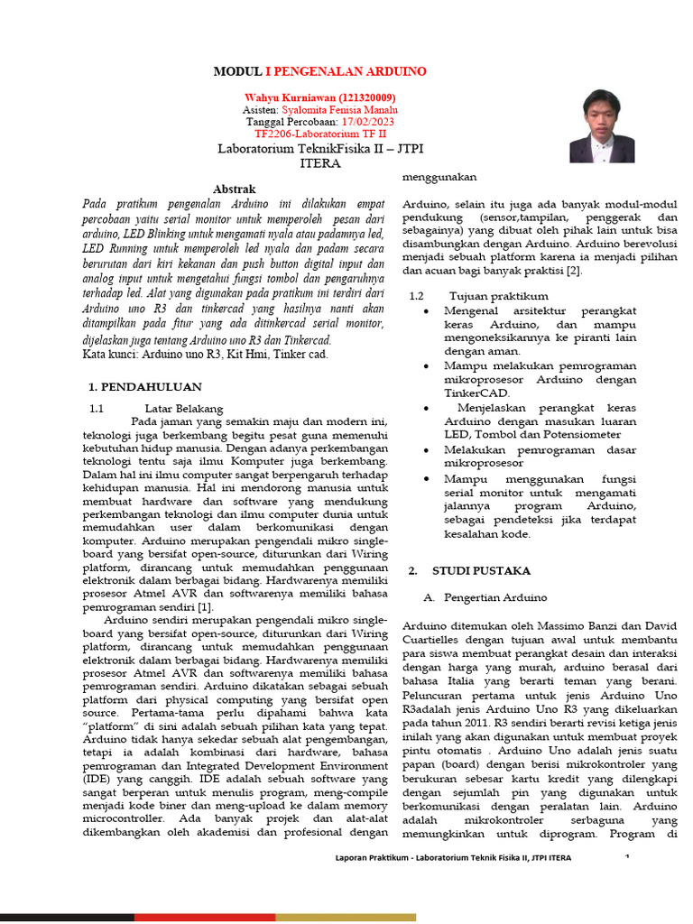 Wahyu Kurniawan - 121320009 - Laprak Modul 1 - LTF II | PDF