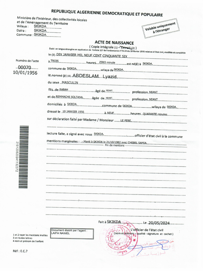 Act de Naiss Papa | PDF