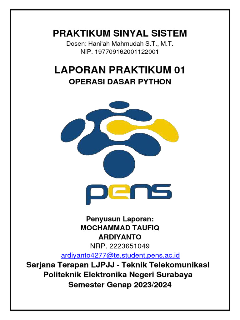 Prak.01 - Operasi Dasar Pyton | PDF | Komputer