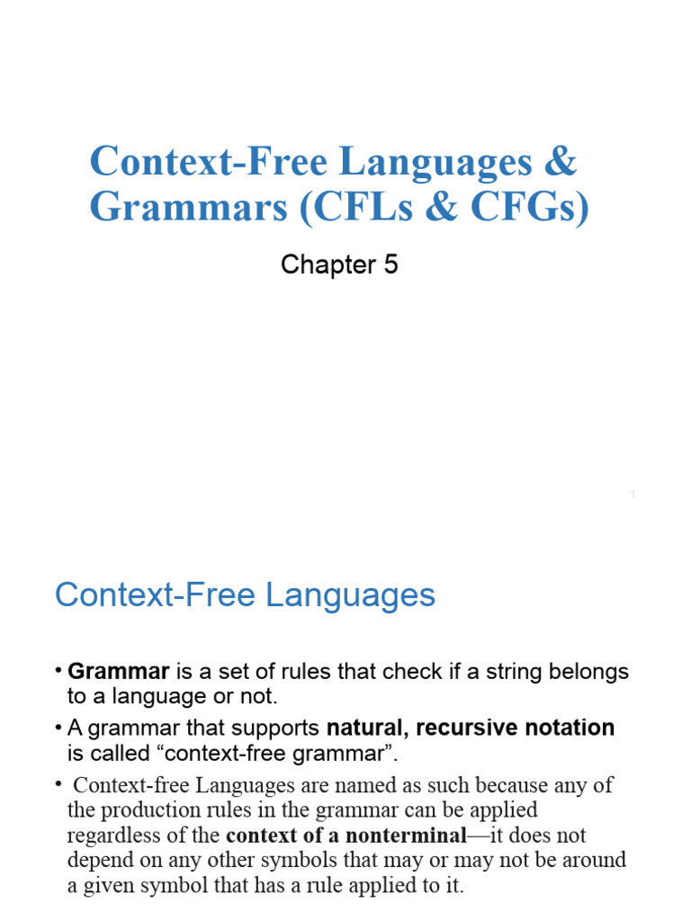 Understanding Context-Free Languages and Grammars | PDF | Linguistics ...