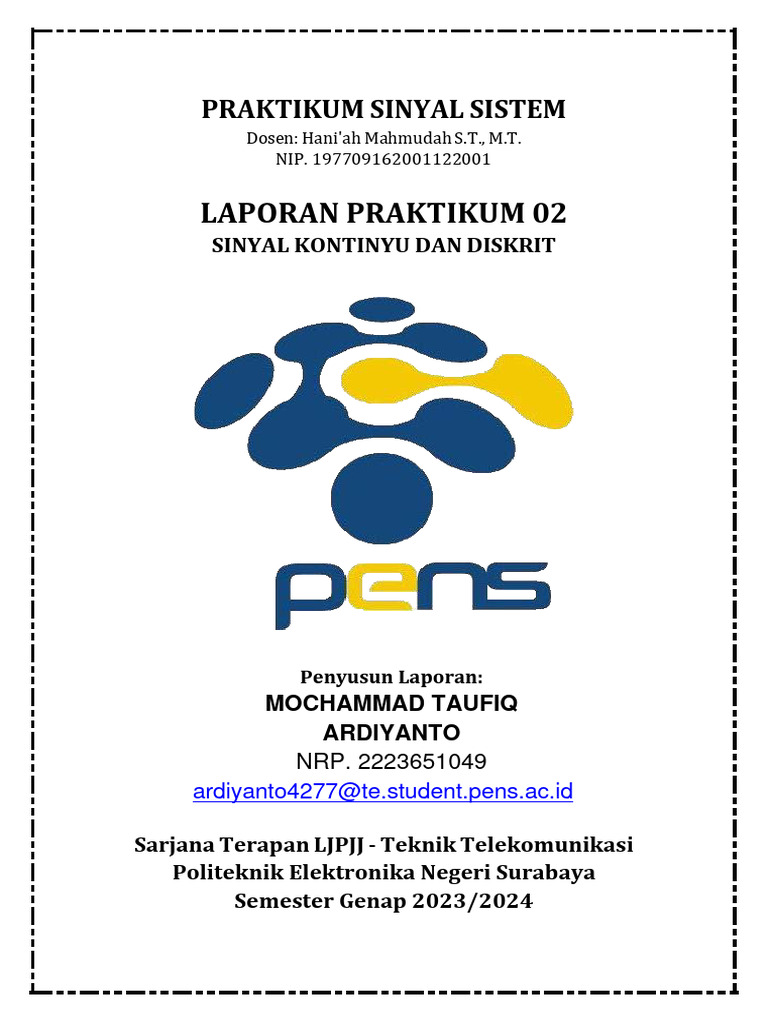 Lap - Resmi. Prak.02 Sinyal Kontinyu Dan Diskrit | PDF | Sains & Matematika