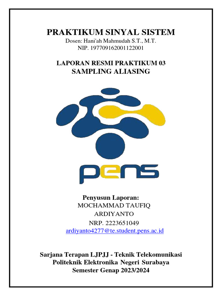 Lap - Resmi. Prak.03 - Sampling Aliasing | PDF | Sains & Matematika