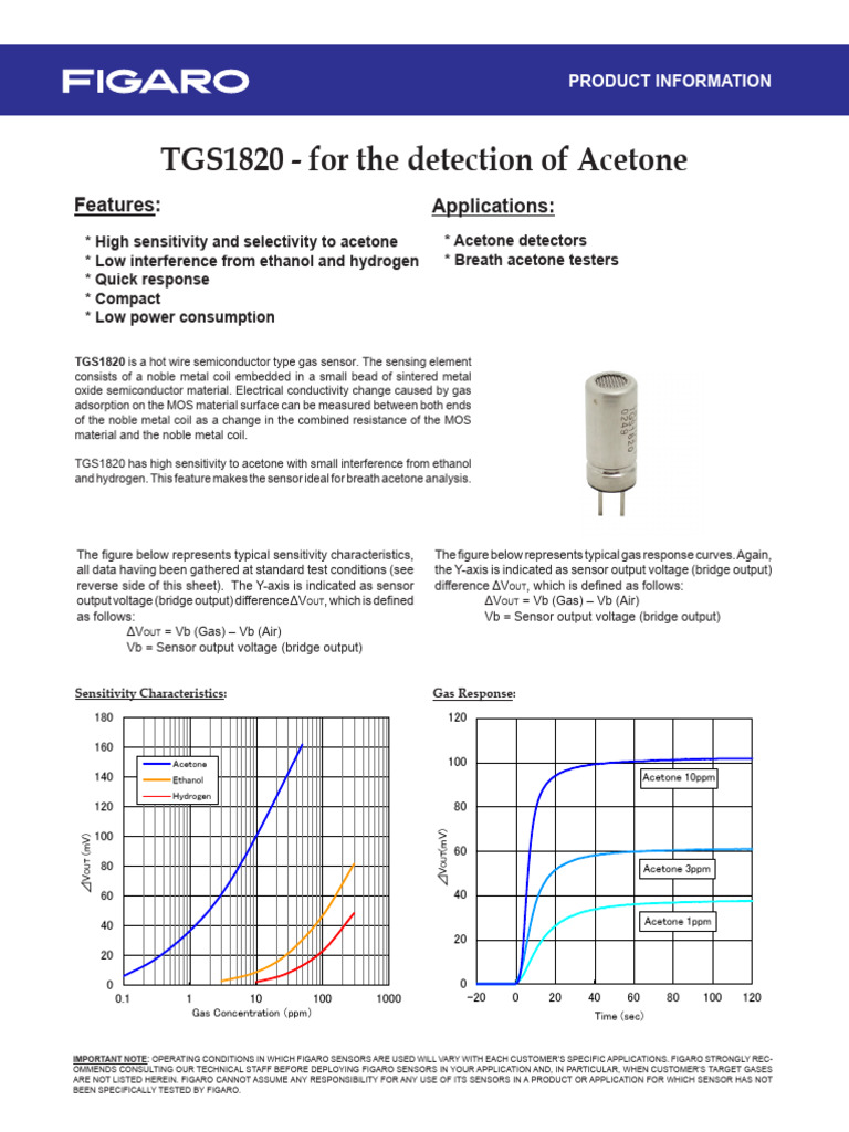 tgs1820 - Product Information (Fusa) - Rev03 | PDF | Sensor | Resistor