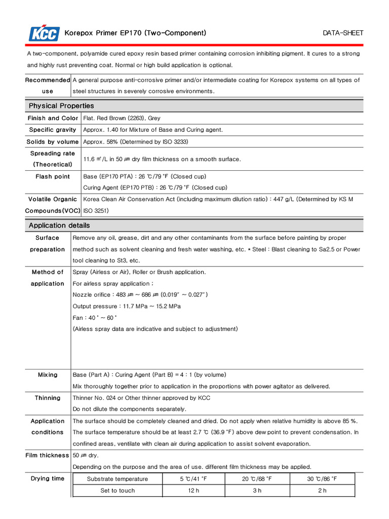 Korepox Primer EP170 (Two-Component) Korepox Primer EP170 (Two ...