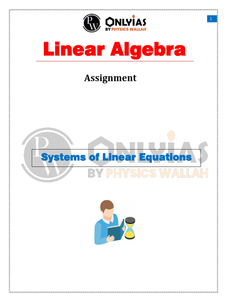 Assignment (Systems of Linear Equations) PDF Only - Note | PDF | Matrix ...
