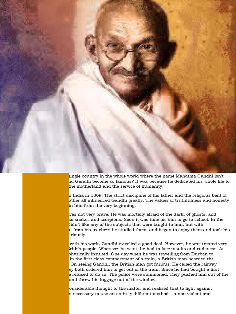 Mahatma Gandhi Reading Comprehension | PDF | Mahatma Gandhi