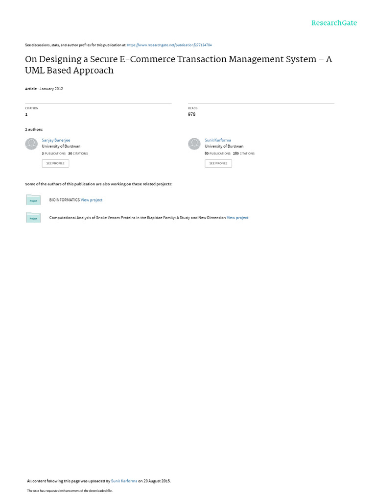 On Designing A Secure E-Commerce Transaction Manag | PDF | Spyware | Encryption