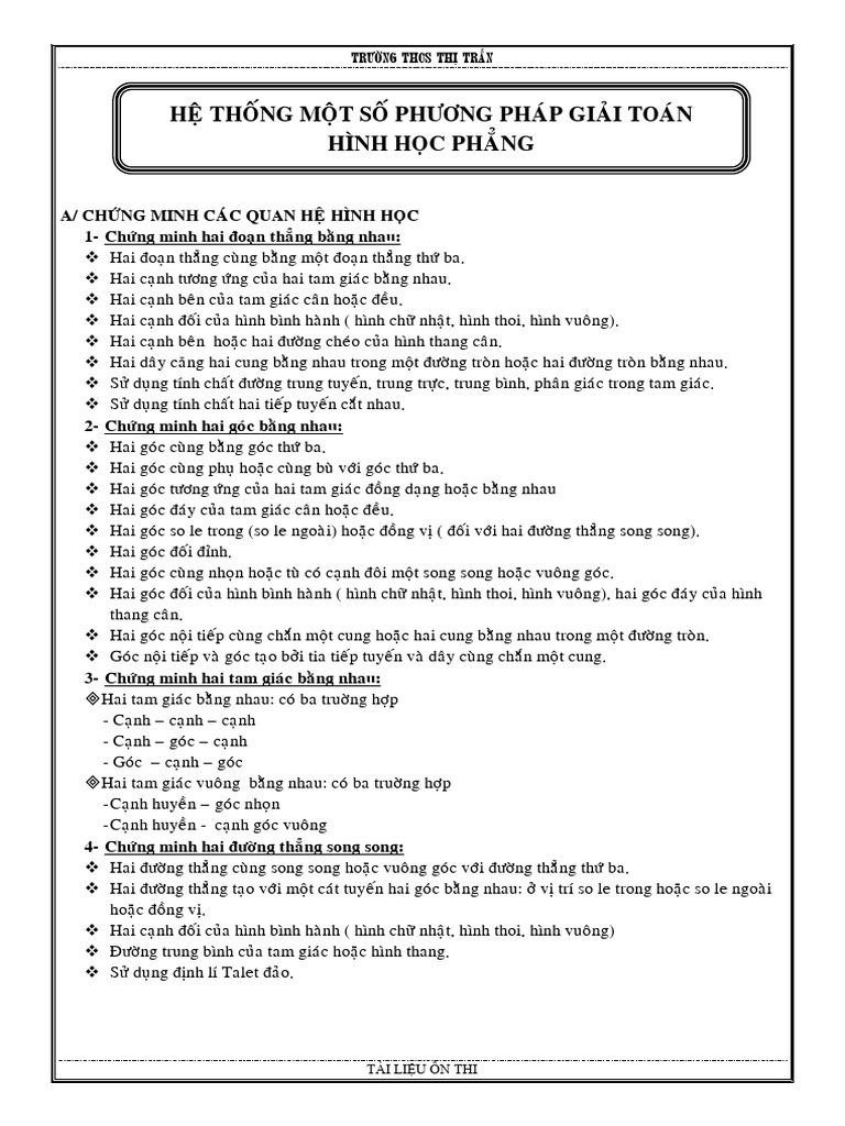 Phuong Phap Chung Minh Hinh Hoc | PDF