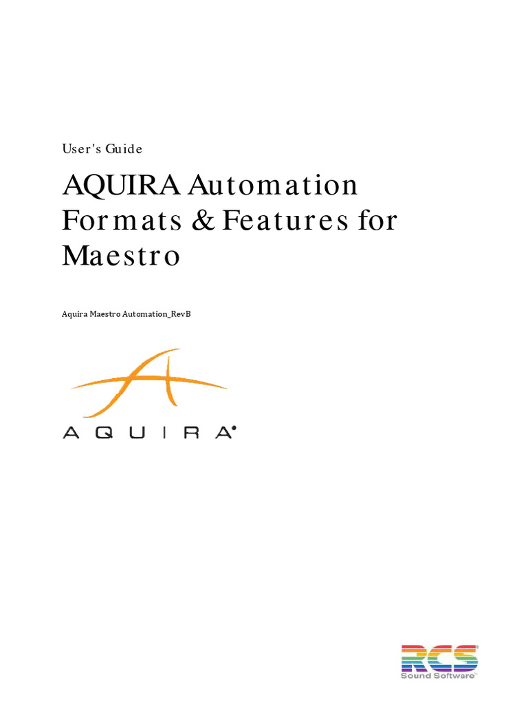 AQUIRA Automation Formats & Features For Maestro - RevB | PDF | Computer File | File Format