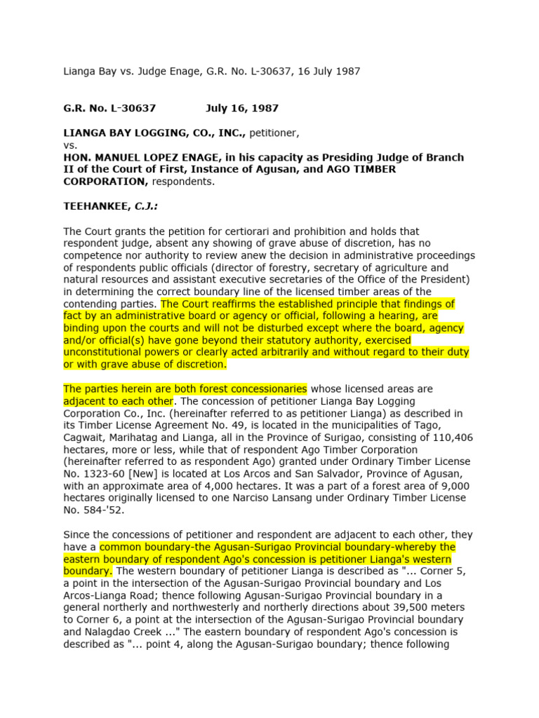 Logging Boundary Dispute Ruling | PDF | Jurisdiction | Injunction