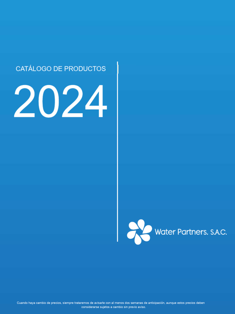 Catálogo 2024 - Water Partners | PDF | Ultravioleta | Cloro