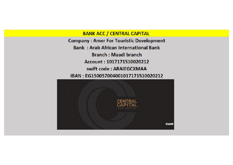 Bank Acc Central Capital | PDF
