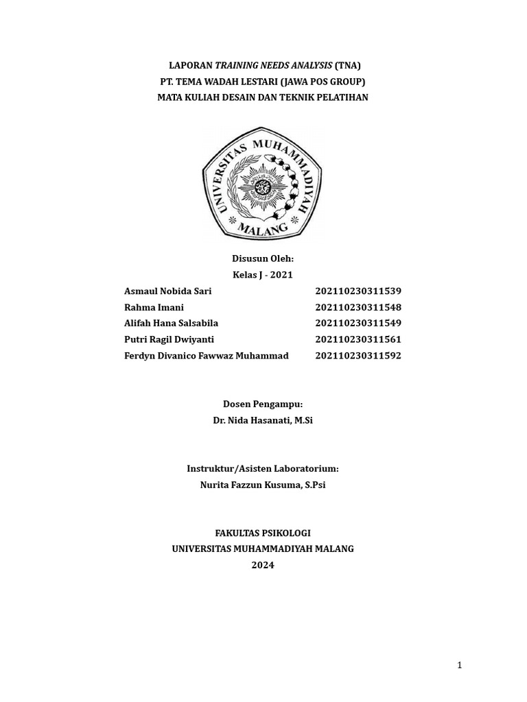 Kelompok 1 - Laporan TNA | PDF