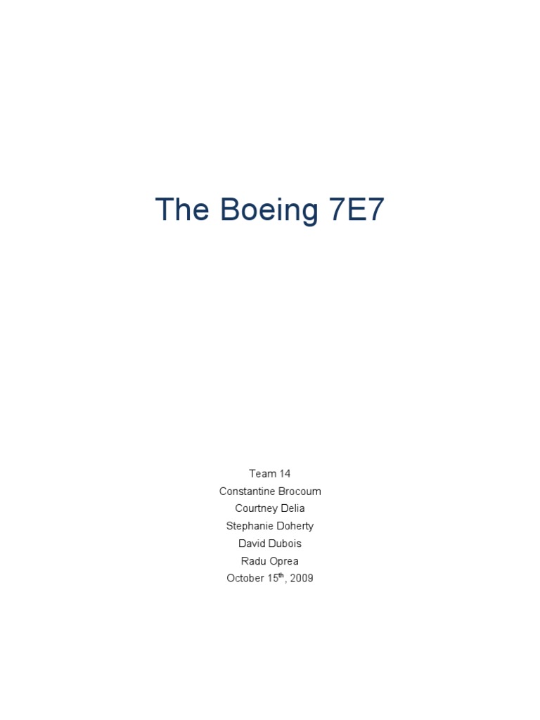 Team 14 - Boeing 7E7 | PDF | Cost Of Capital | Beta (Finance)