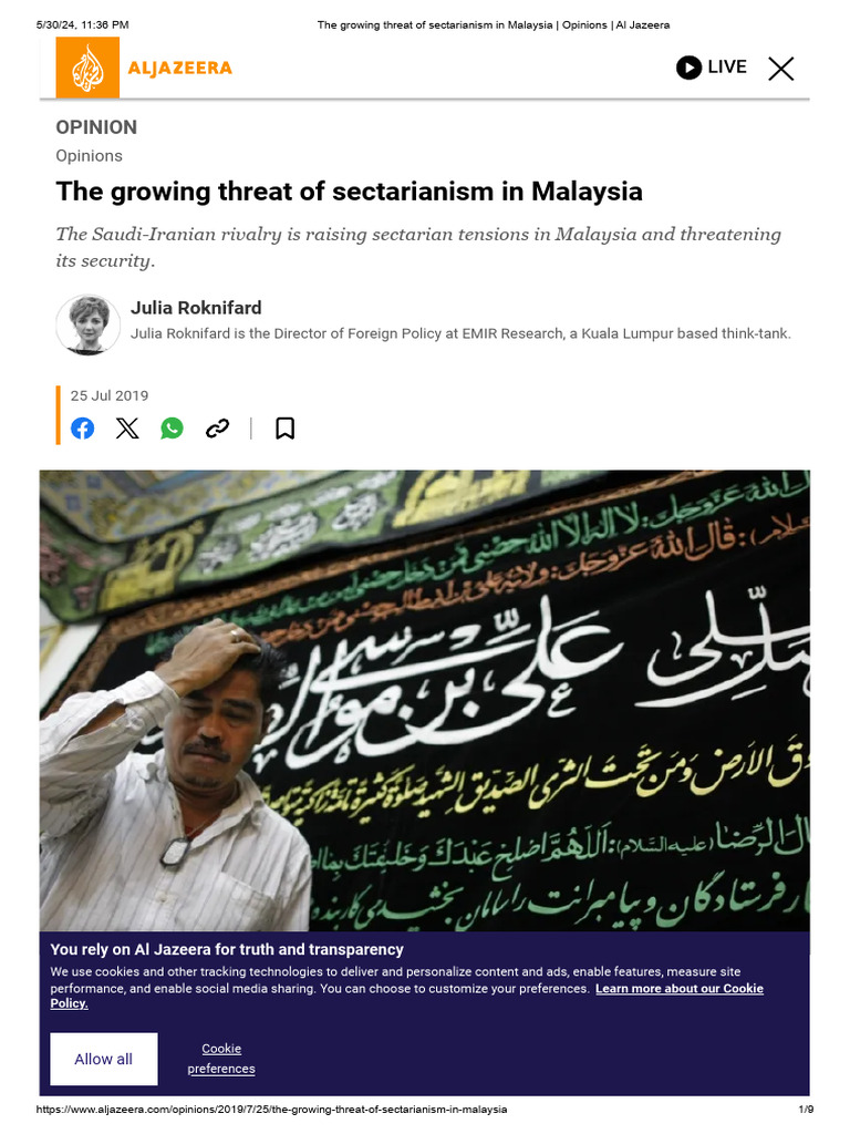 The Growing Threat of Sectarianism in Malaysia - Opinions - Al Jazeera ...