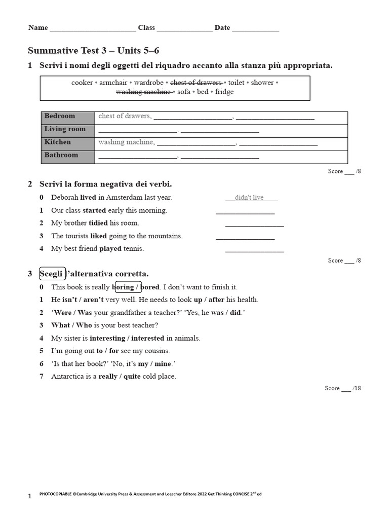 Inclusive Summative Test 3 | PDF | Madrid | Interior Design