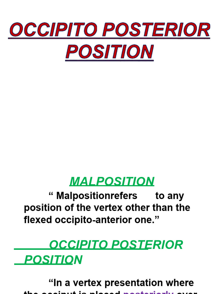 4TH Year Malpositions - Obg | PDF | Pelvis | Childbirth