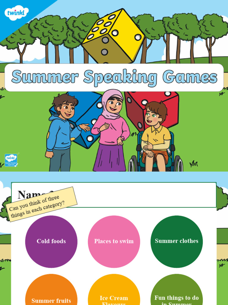 T Eal 1655736987 English Summer Speaking Games - Ver - 3 | PDF