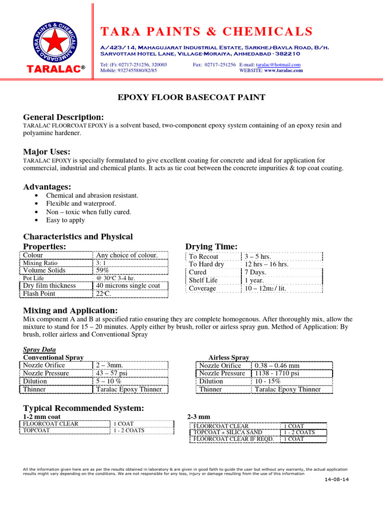 2303 TDS EPOXY FC Basecoat | PDF | Epoxy | Building Engineering