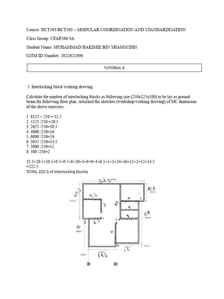 Interlocking Block Working Drawing | PDF