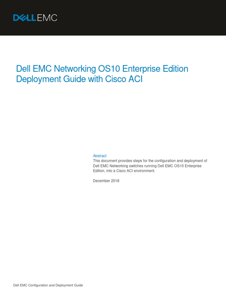 Common Dell Emc Networking Os10ee Deployment Guide With Cisco Aci | PDF ...
