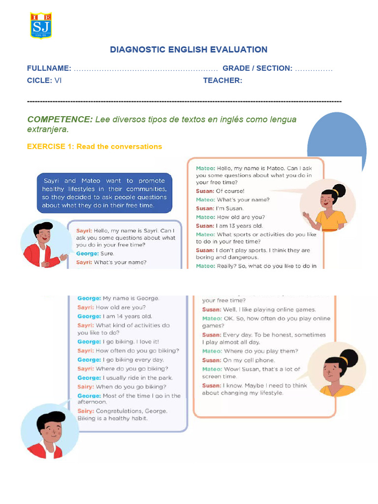 Diagnostic English Evaluation-2nd | PDF | Lingüística