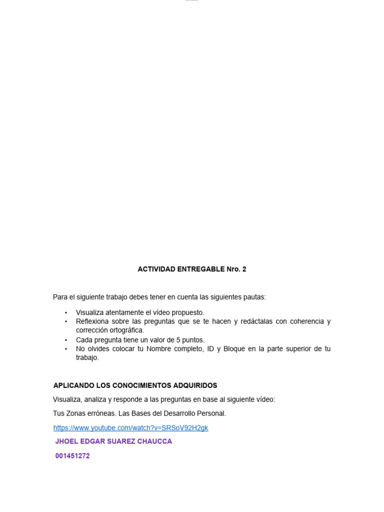 Actividad Entregable 2 Desarrollo Personal y Taller de Liderazgo | PDF ... Actividad Entregable 2 Desarrollo Personal y Taller de Liderazgo | PDF ...