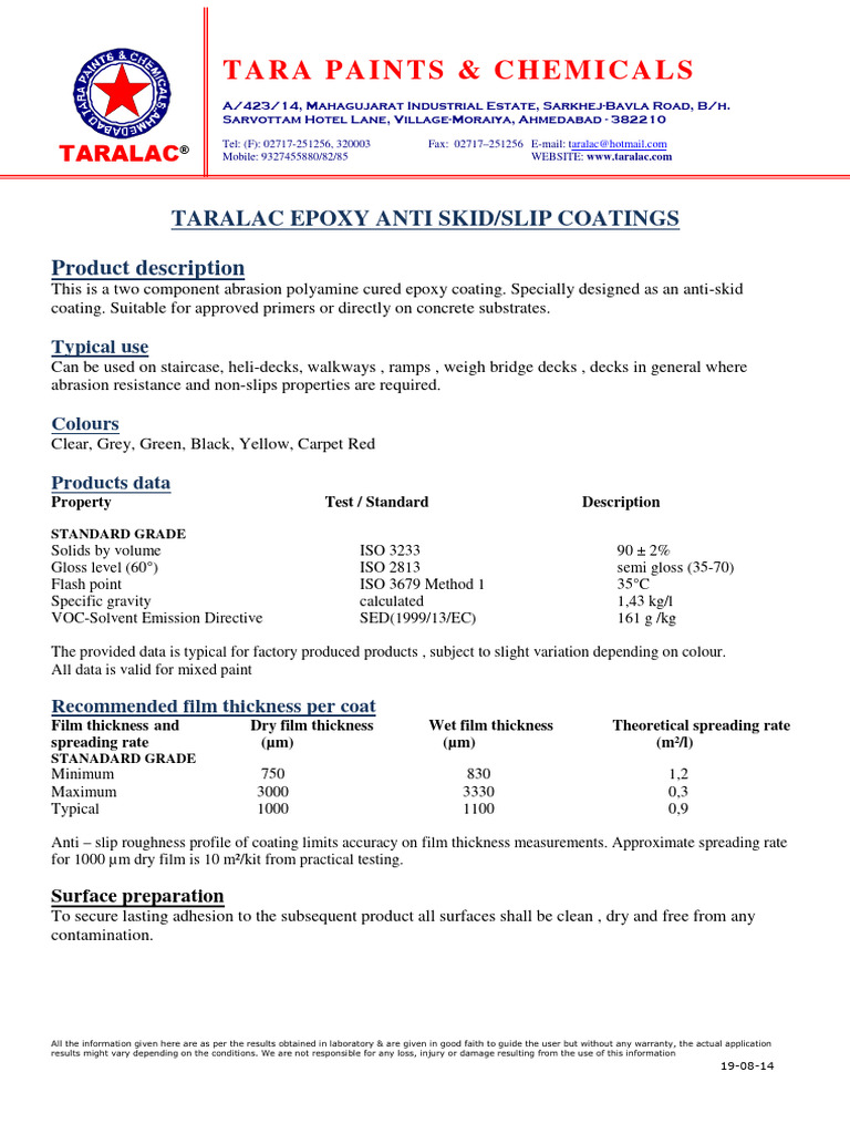 2306 TDS Epoxy Antiskid Coating | PDF | Epoxy | Paint