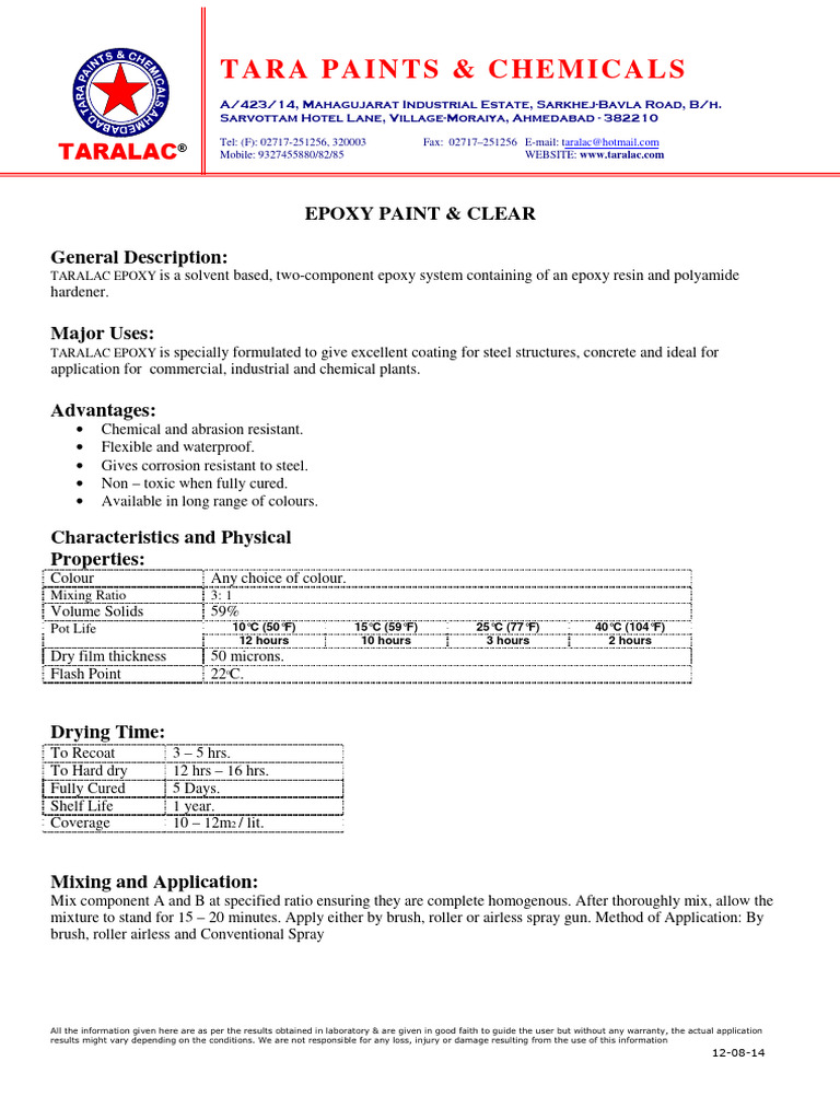 2600 TDS Epoxy Paint | PDF | Epoxy | Paint