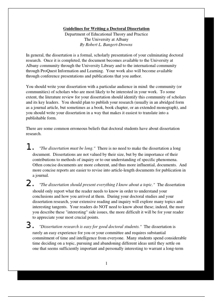 Guidelines For Writing A Doctoral Dissertation | PDF | Literature ...