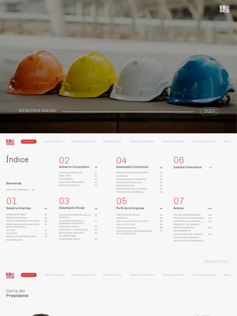 Memoria Anual Ebco 2022 | PDF | Business | Huella de carbono