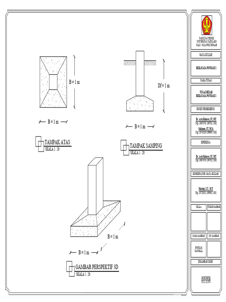 Desain Pondasi Dangkal 3D | PDF