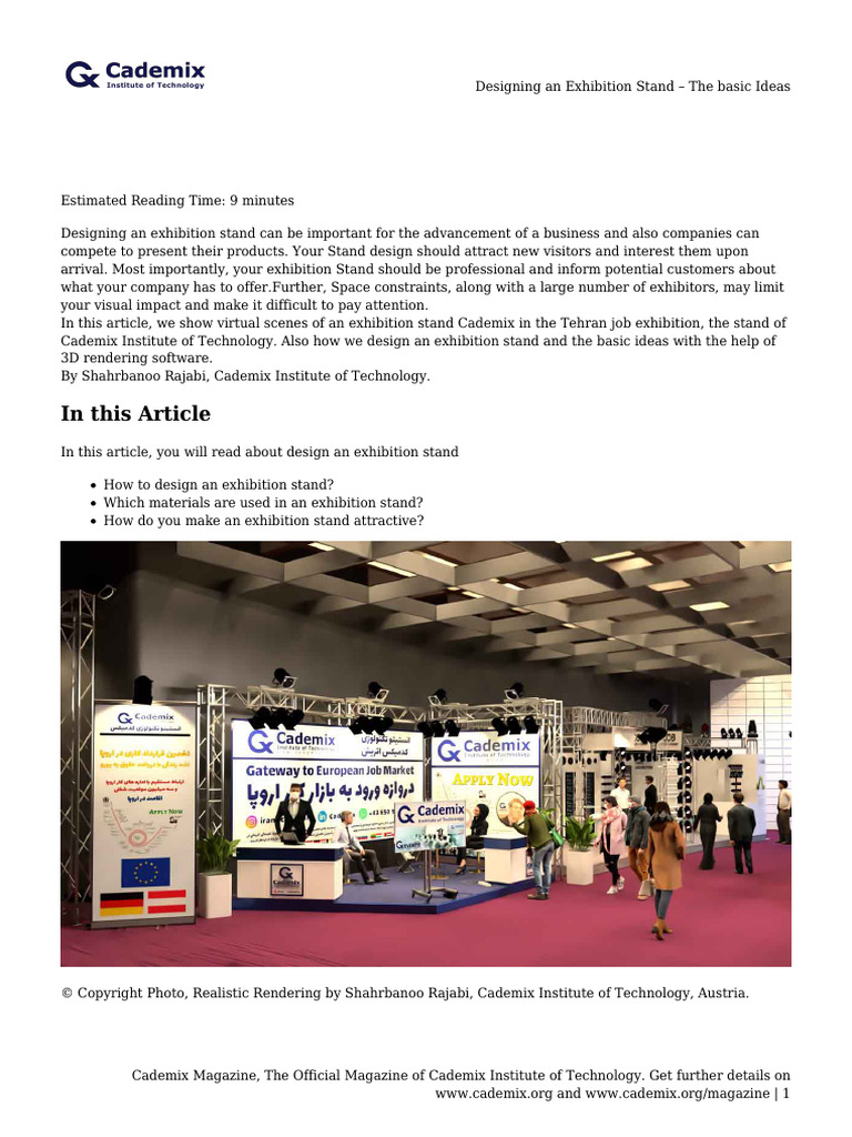 Designing An Exhibition Stand – The Basic Ideas | PDF | 3 D Modeling ...