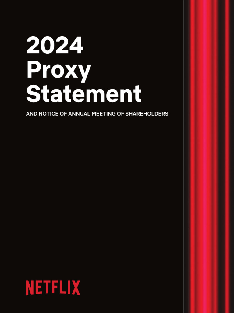 Netflix Inc 2024 Proxy Statement | PDF | Executive Compensation | Business