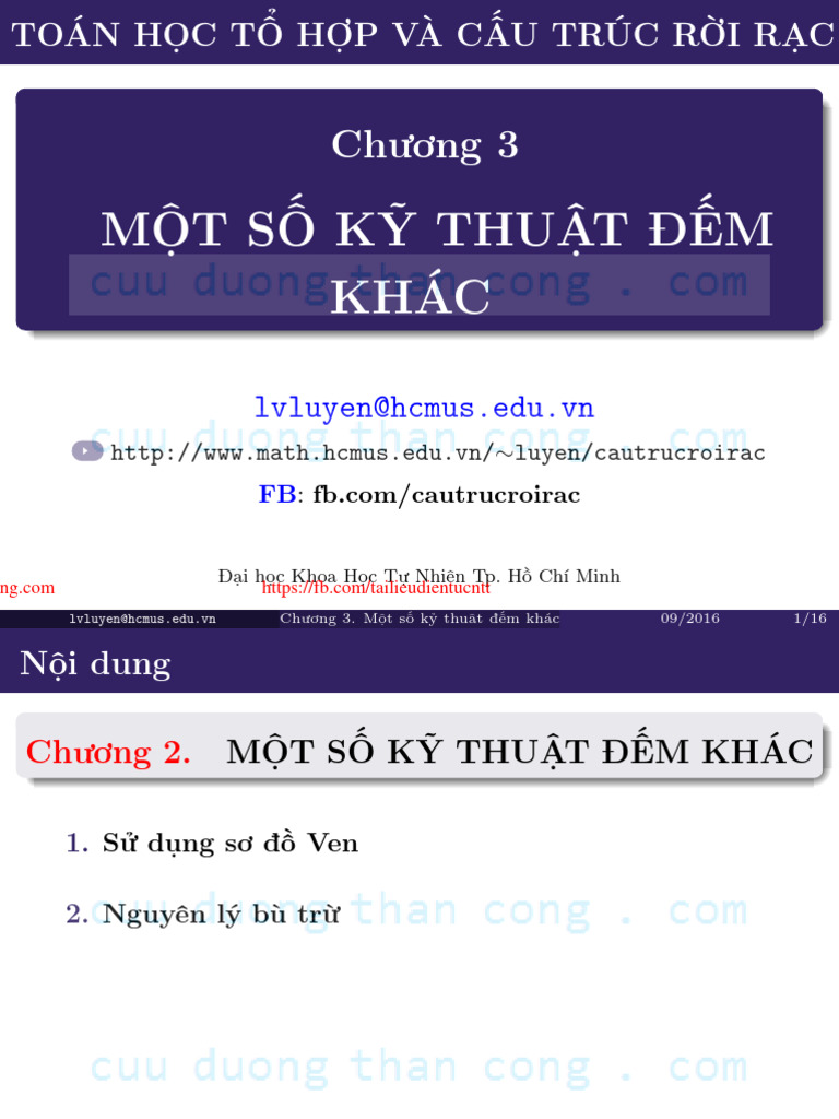 To-Hop-Va-Cau-Truc-Roi-Rac - Le-Van-Luyen - Chuong-3 - Mot-So-Ky-Thuat-Dem - (Cuuduongthancong ...