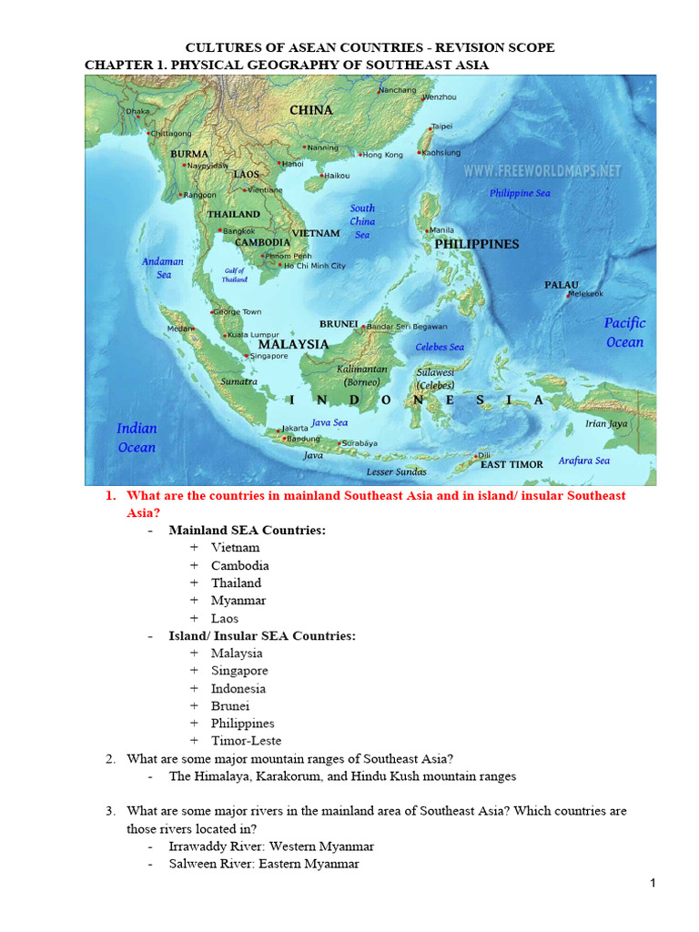 Cultures of ASEAN Countries - Revision Scope | PDF | Southeast Asia ...