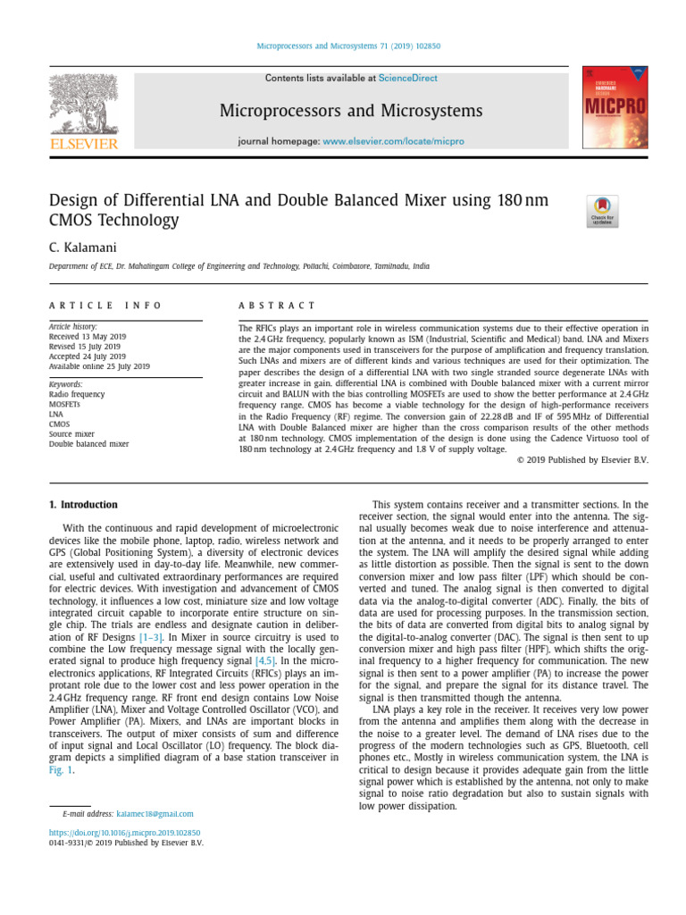 CMOS RF Design for Wireless Systems | PDF | Amplifier | Cmos
