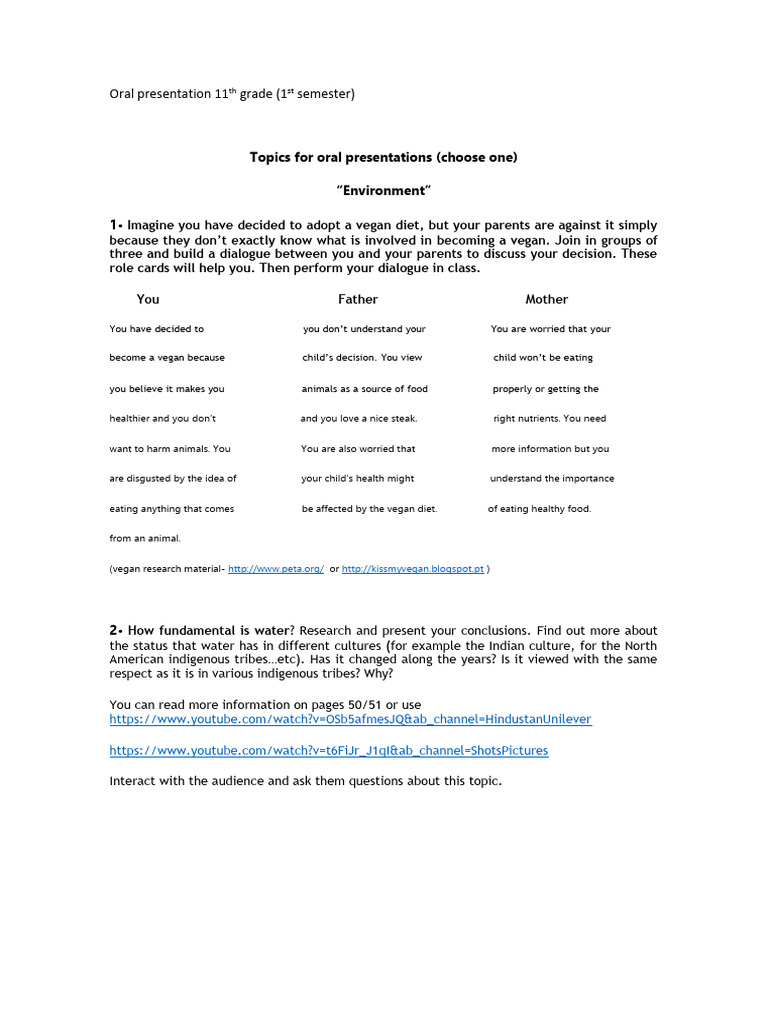 Oral Presentation 11th Grade-1st Semester | PDF | Brand | Product ...