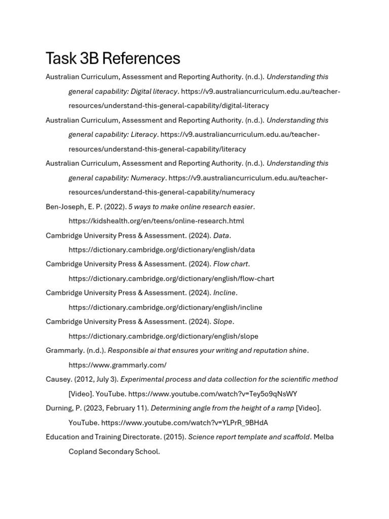 Task 3b References | PDF | Cognition