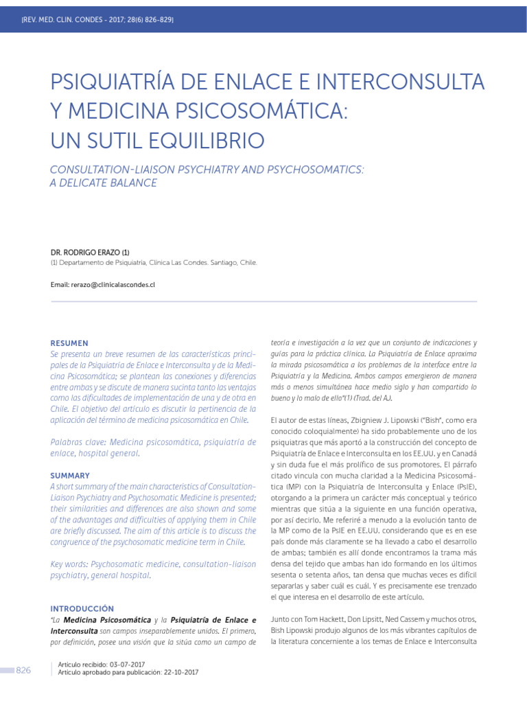 Psiquiatría de Enlace y Medicina Psicosomática | PDF | Psicoanálisis ...