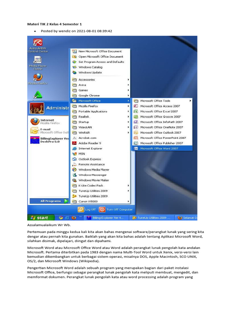 Materi TIK 2 Kelas 4 Semester 1 | PDF | Komputer