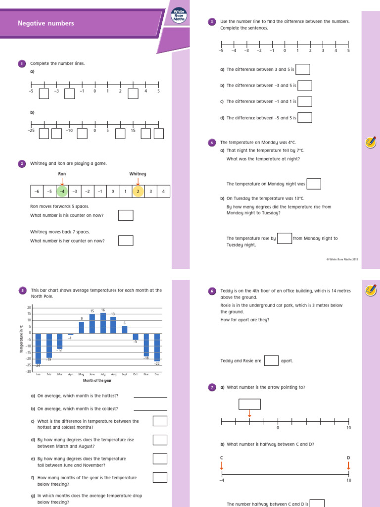 Year 5 - Negative Numbers | PDF | Earth Sciences | Climate