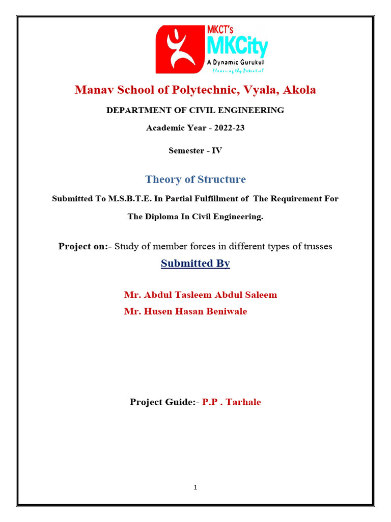 TOS Final | PDF | Truss | Beam (Structure)