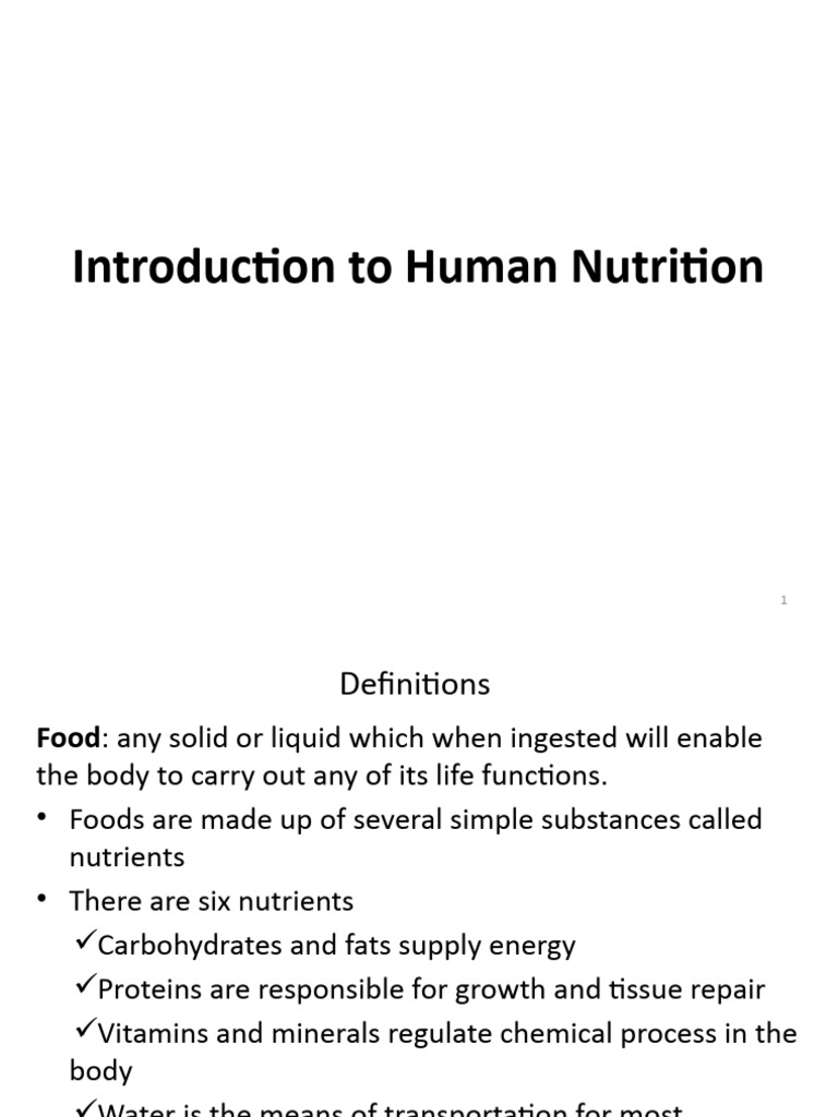 Introduction To Human Nutrition | PDF | Nutrients | Malnutrition