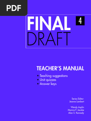 Final Draft 4 PDF: Hướng Dẫn Chi Tiết và Các Bài Tập Tiếng Anh Cho Biên Kịch