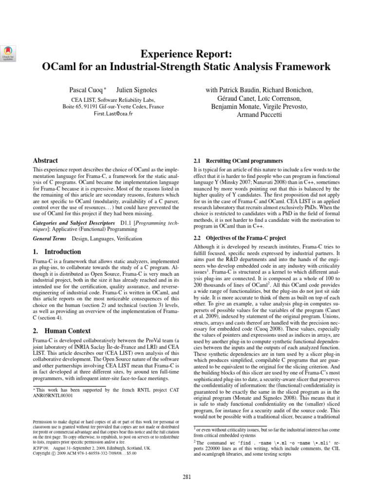 OCaml Static Analysis | PDF | 64 Bit Computing | Compiler